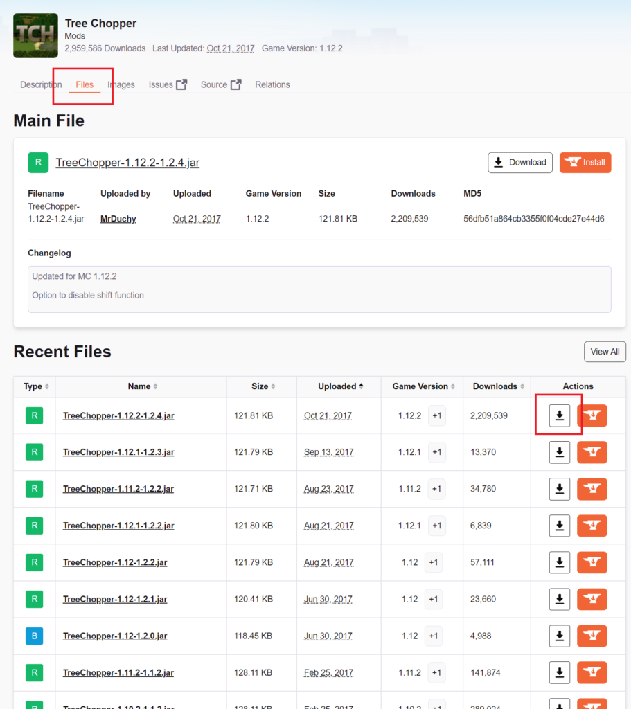 [マイクラ攻略] 木こりMODで木を伐採しよう!TreeChopper MOD(1.12.2)の概要(使い方・遊び方)と導入方法(ダウンロード ...