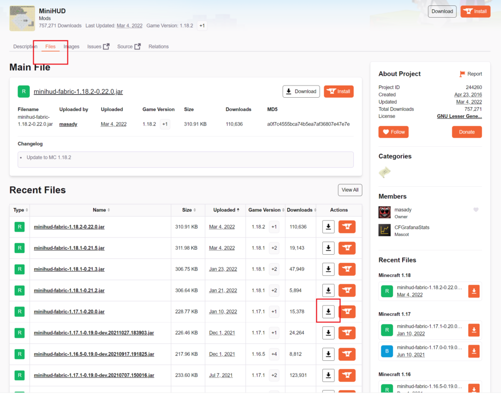 最新版(1.18,1.19)で位置や方向が確認できる「Minihud」のFabric版のMOD概要(使い方・遊び方)と導入方法(入れ方 ...